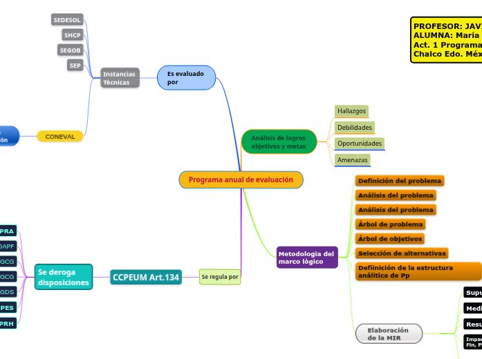 ACT.1 PROGRAMA ANUAL DE EVALUACIÓN - Mind Map